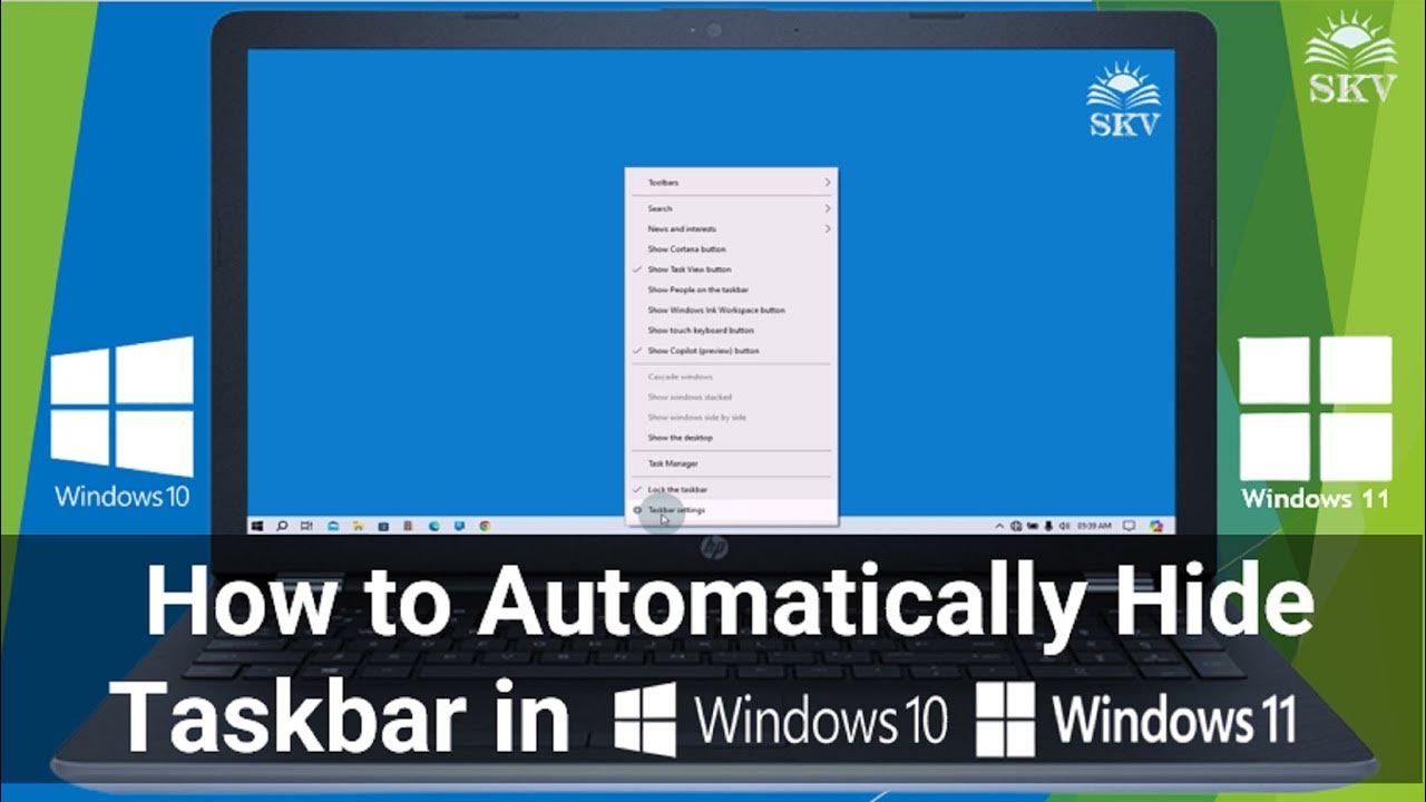 How to Automatically Hide the Taskbar in Windows 10 Desktop Mode - YouTube