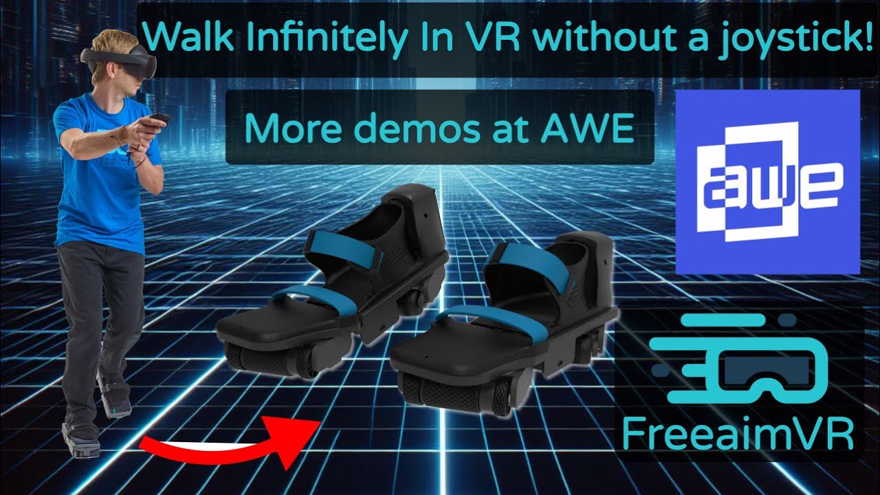More demos of the Freeaim VR shoes at AWE. Walk in VR with your legs ...