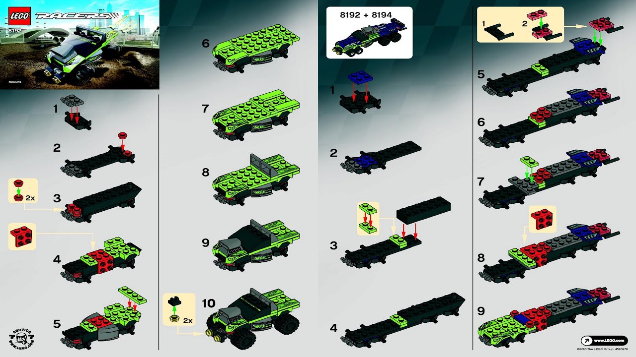 LEGO instructions - Racers - 8192 - Lime Racer - YouTube