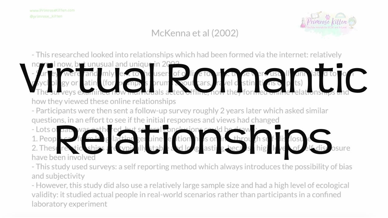 Virtual Romantic Relationships | Revision for Psychology A-Level and IB ...