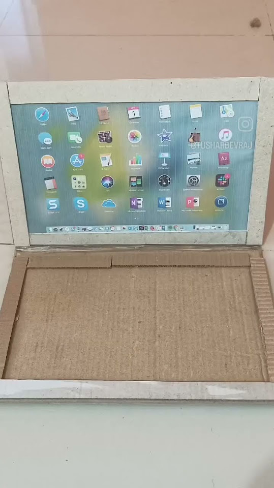 How to make cardboard laptop - YouTube