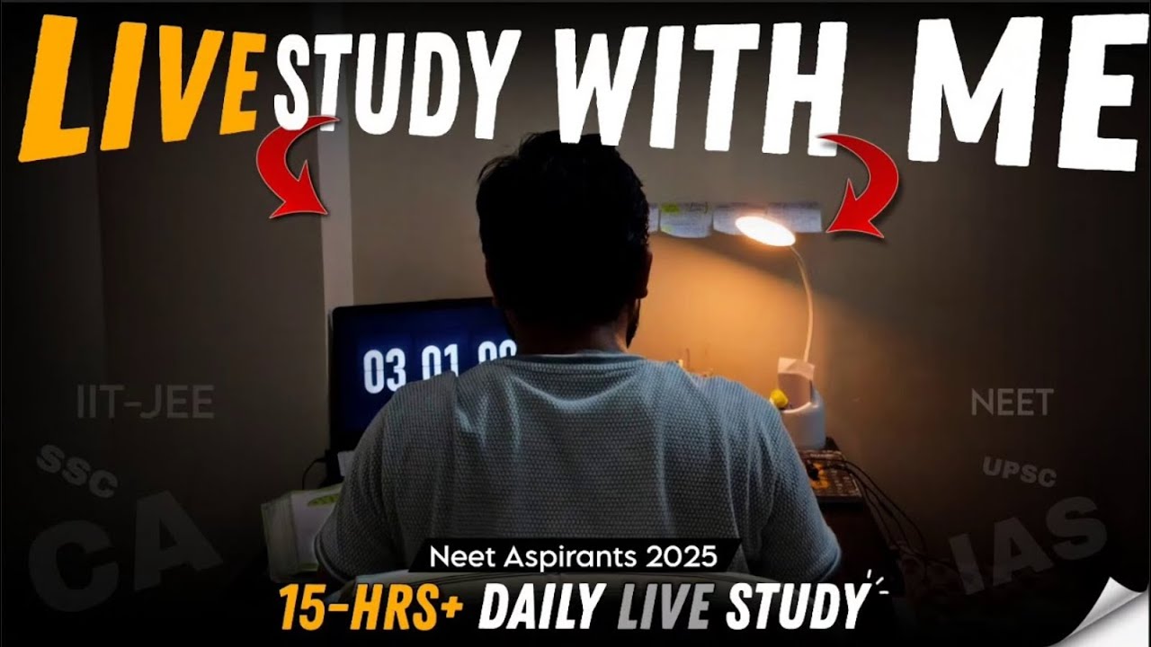 Study with me Live 📖|Make Your TODAY Productive 😉| 212 Days Left |Jee/Neet/UPSC/CA/Board Exam ...