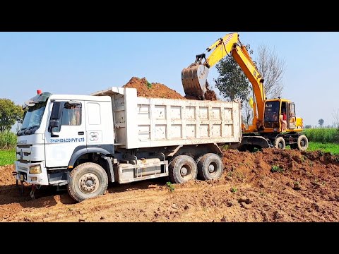 JCB Hatich Loading Mud inTata Dumper Truck 🚚