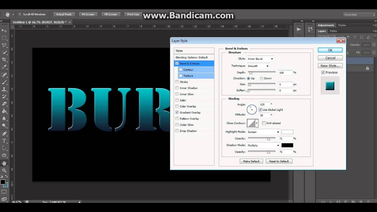 PhotoShop CS6 light burst text effect - YouTube