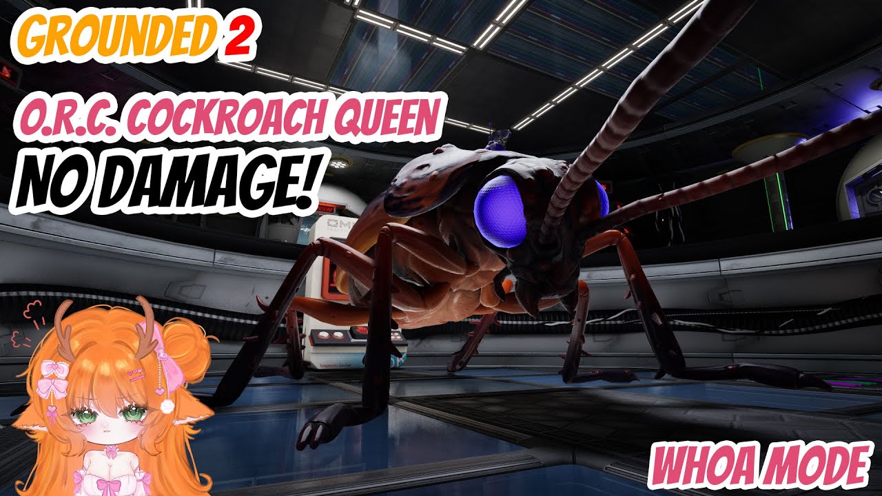 Grounded 2 - First fight with the O.R.C. Cockroach queen No damage!(Whoa mode) - YouTube