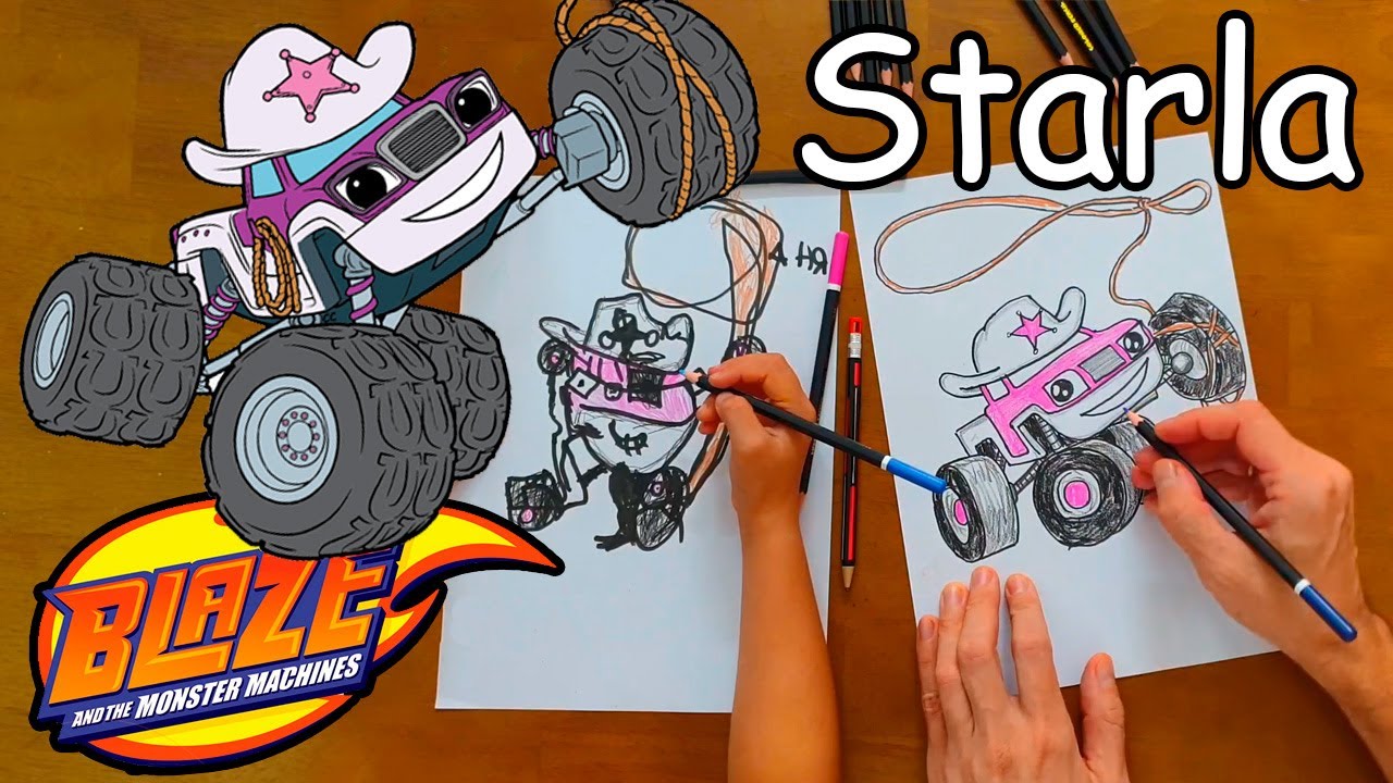How to DRAW Starla From Blaze and the Monster Machines + Easy Lesson ...