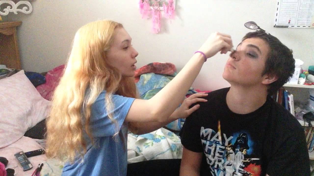 Doing My brother's Makeup! - YouTube