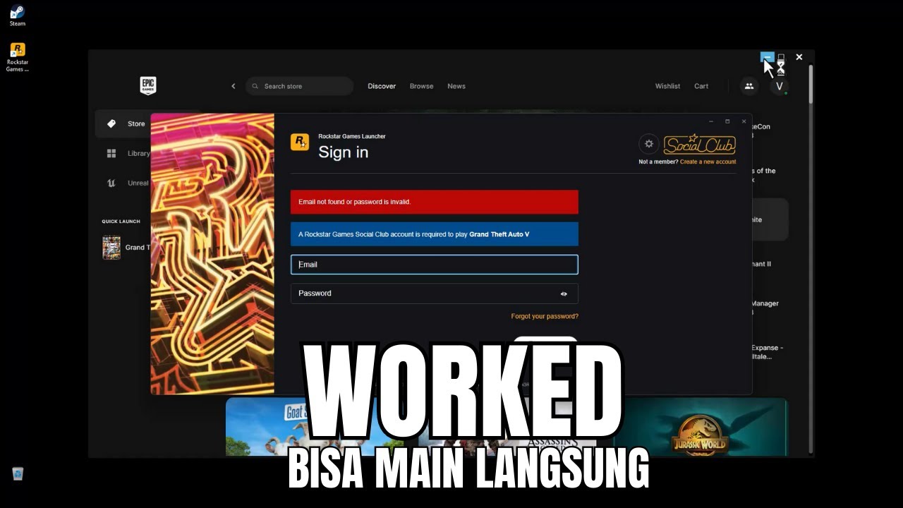 Cara Mengatasi Masalah Gagal Login Rockstar Game Launcher - YouTube