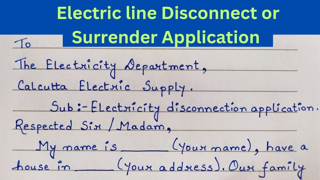 Electric line disconnection or surrender application - YouTube
