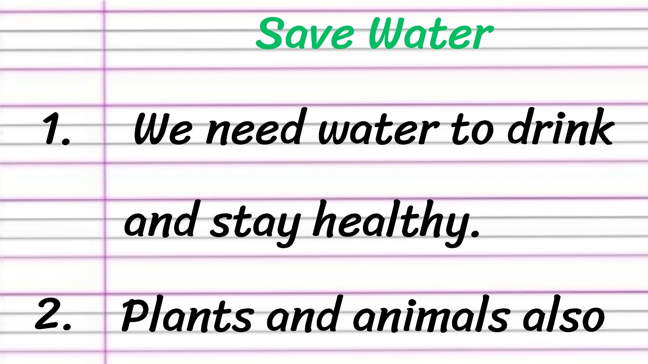 Save Water Essay in English 10 Lines || 10 Lines Essay on Save Water ...