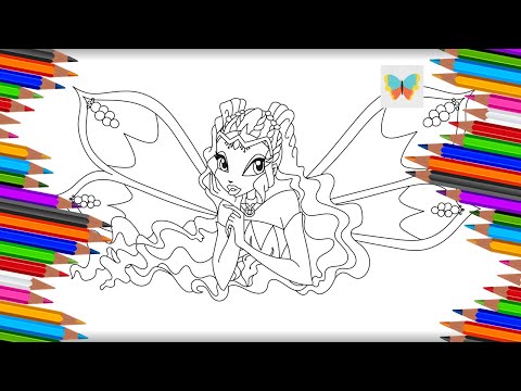 Как нарисовать Лейлу энчантикс из мультика Winx Club | Рисуем и Учим Цвета | Coloring Kids
