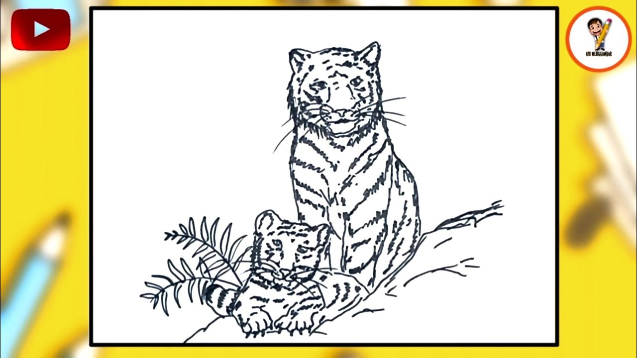 Gambar Sketsa Harimau - Art Sketsa - YouTube