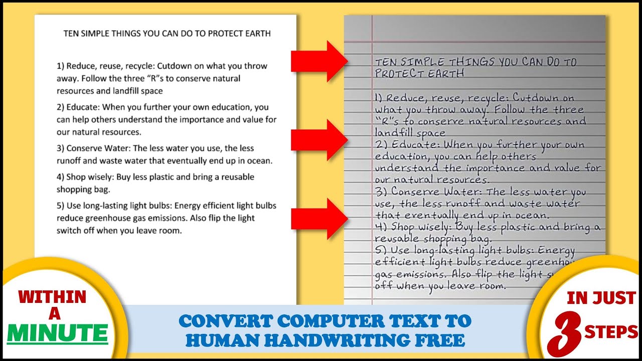HOW TO CONVERT COMPUTER TEXT TO HUMAN HANDWRITING | NOW NO NEED TO ...