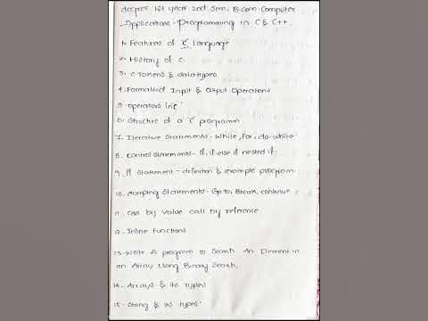 2nd sem C++ important questions degree 1st year - YouTube
