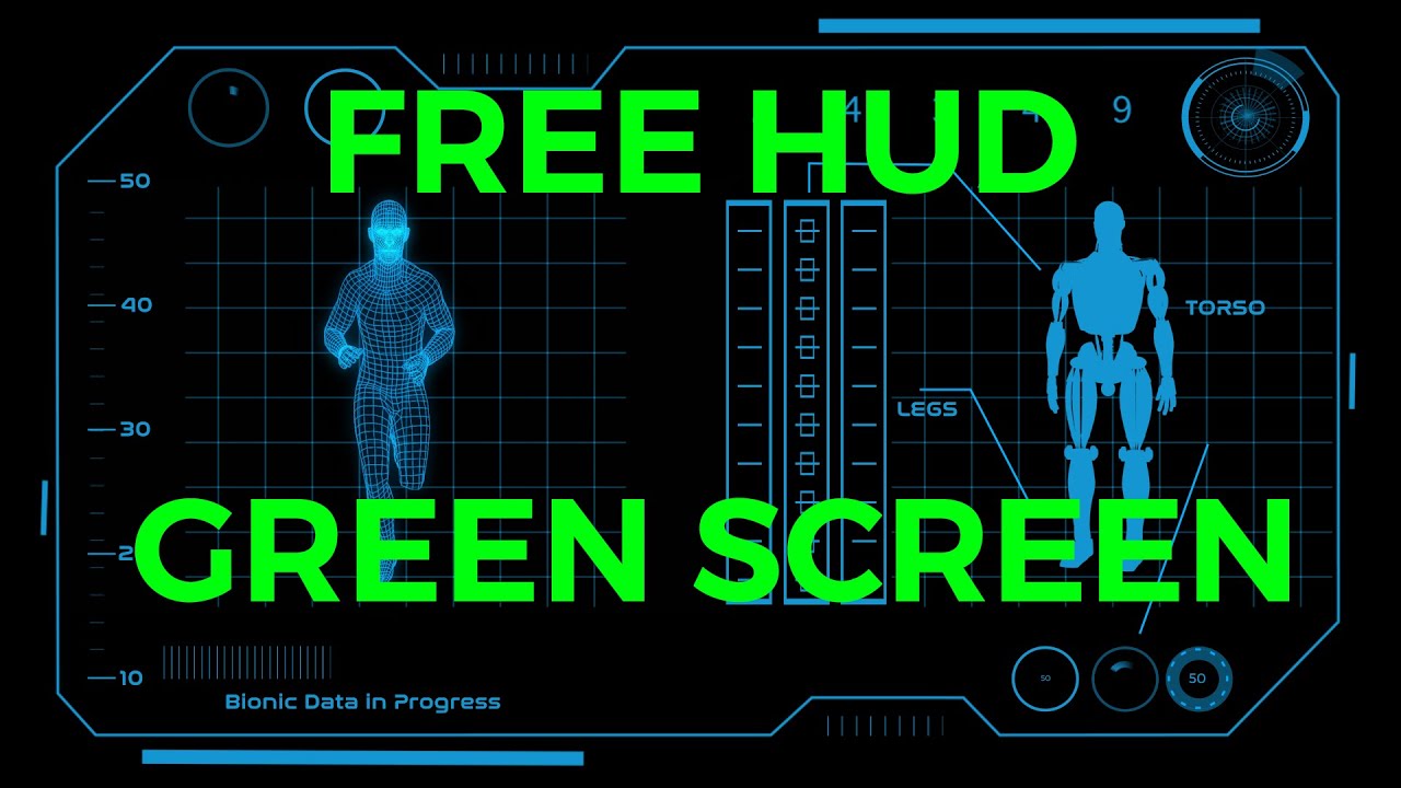 Green Screen | HUD Wireframe Running Man and Rotating Humanoid - YouTube