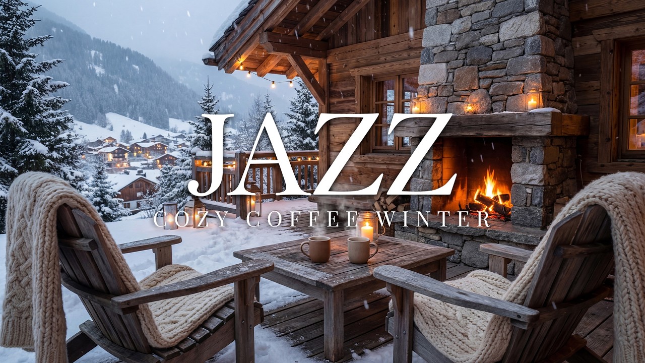 Cozy Winter Jazz with Fireplace ️ Soft Smooth Jazz for Relaxing Nights ...