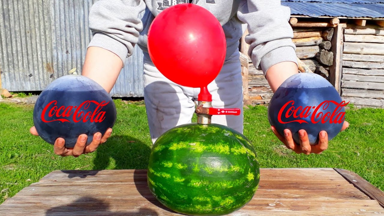 Experiment: Watermelon and Coca Cola and Mentos and Baking Soda - YouTube