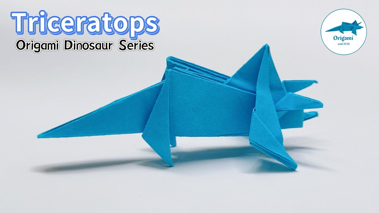 🦖How to Fold an Origami Triceratops | Step-by-Step Dinosaur Tutorial ...