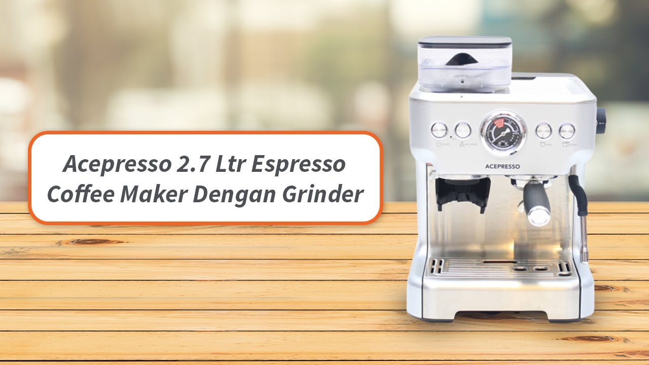 Acepresso 2.7 Ltr Espresso Coffee Maker Dengan Grinder - YouTube