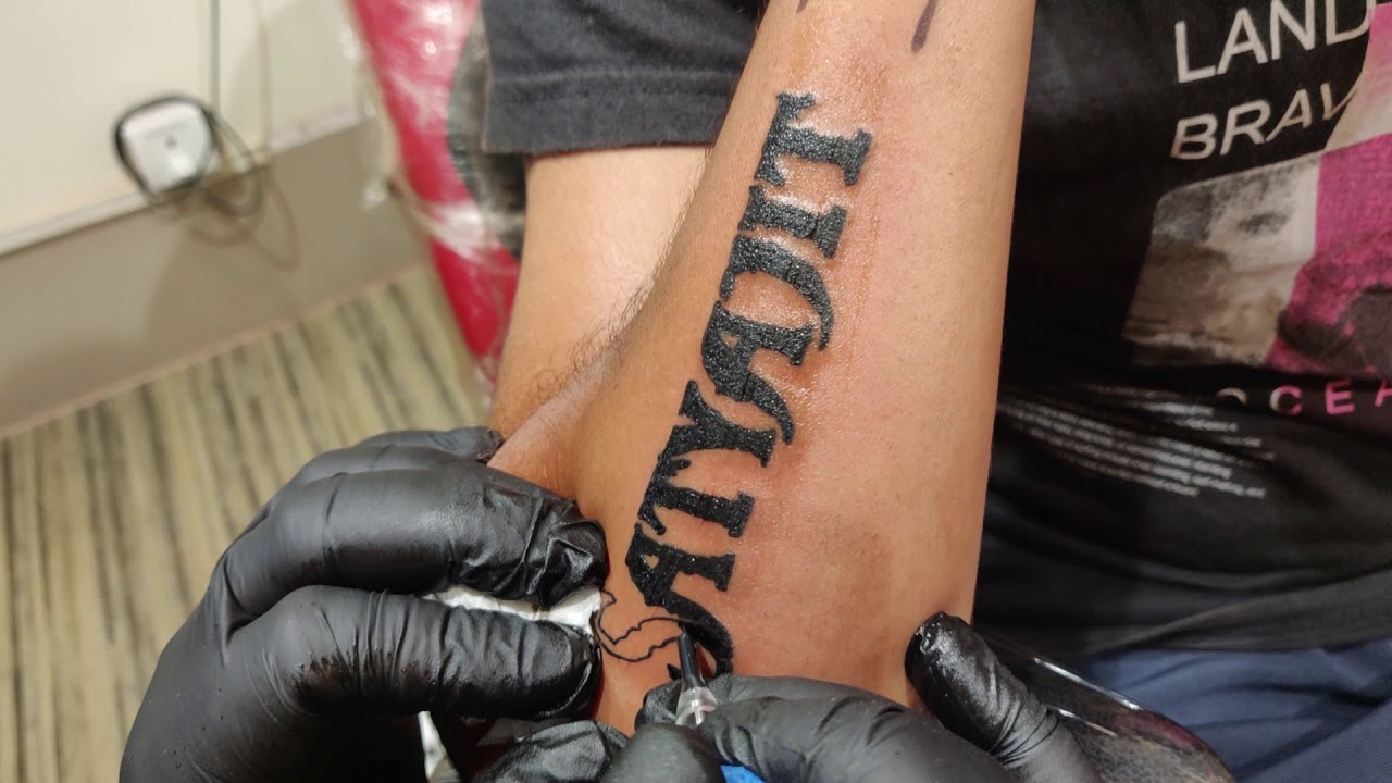 Name Tattoo in real time INKED TATTOO STUDIO - YouTube