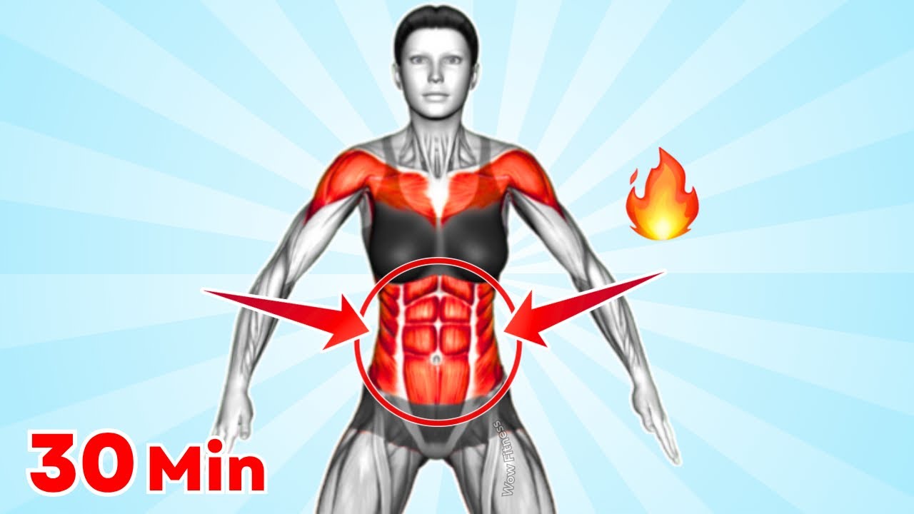 Reduce Donut Belly🔥 30-Min Standing Abs Workout: Lose Upper Belly And ...