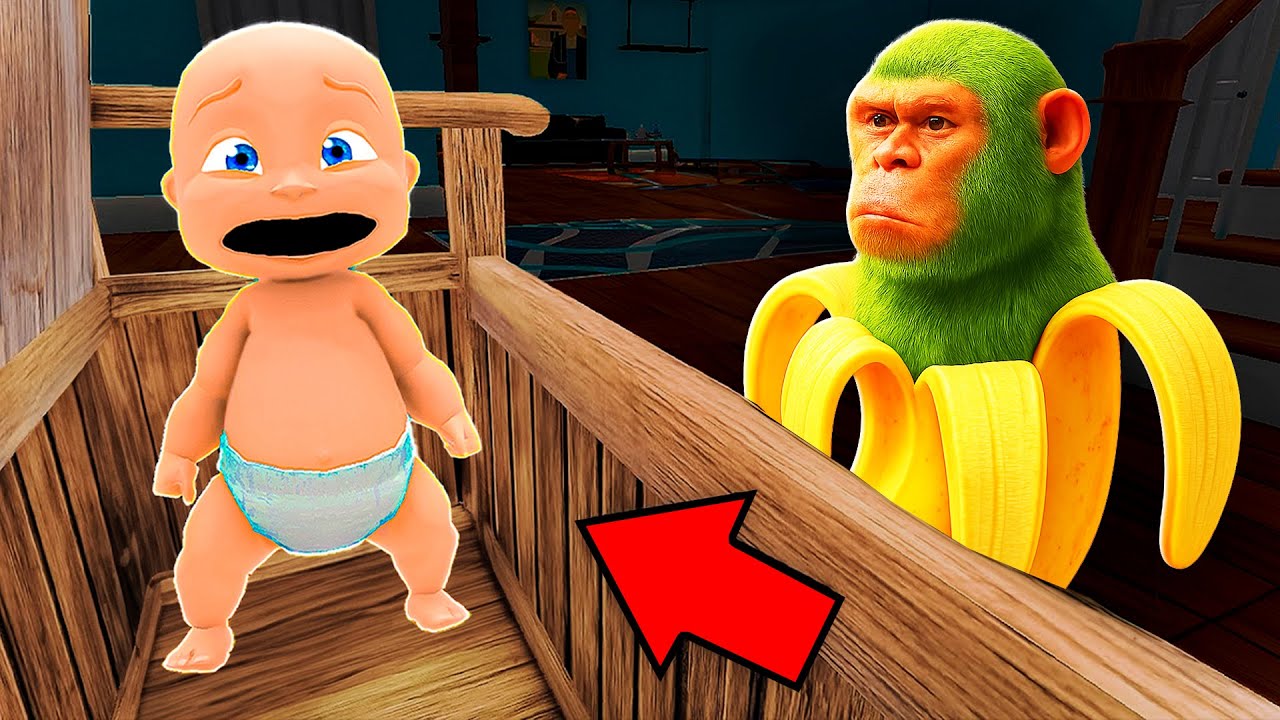 Baby and CHIMPANZINI BANANINI Play Hide and Seek! - YouTube