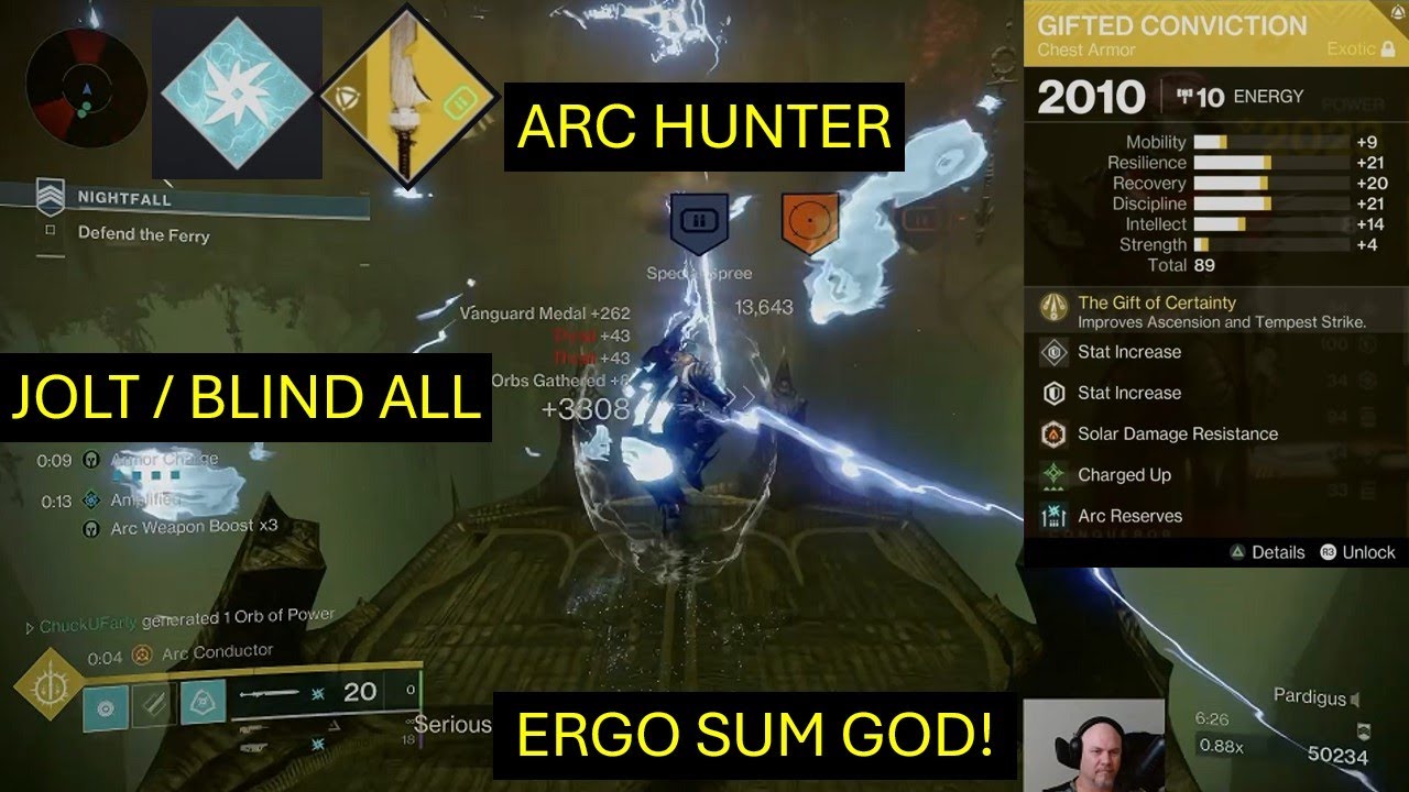 Destiny 2 - Hunter - Full Arc - Jolt - Blind - Ergo Sum God - YouTube