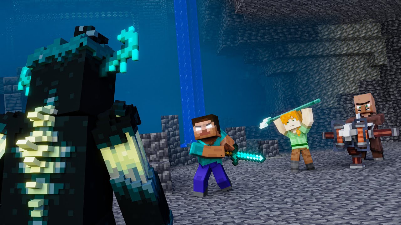 Warden VS Team Herobrine! - Alex And Steve Life (Minecraft Animation ...