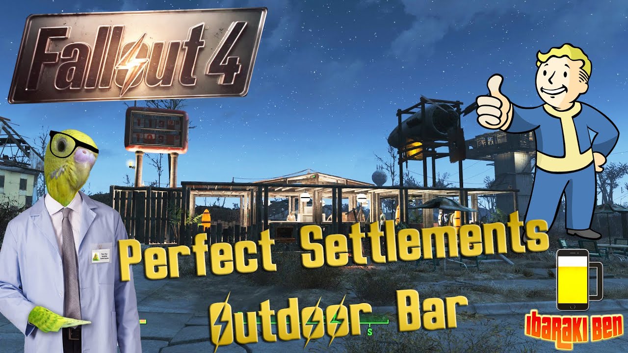 Fallout 4 - Perfect Settlements - Outdoor Bar - YouTube