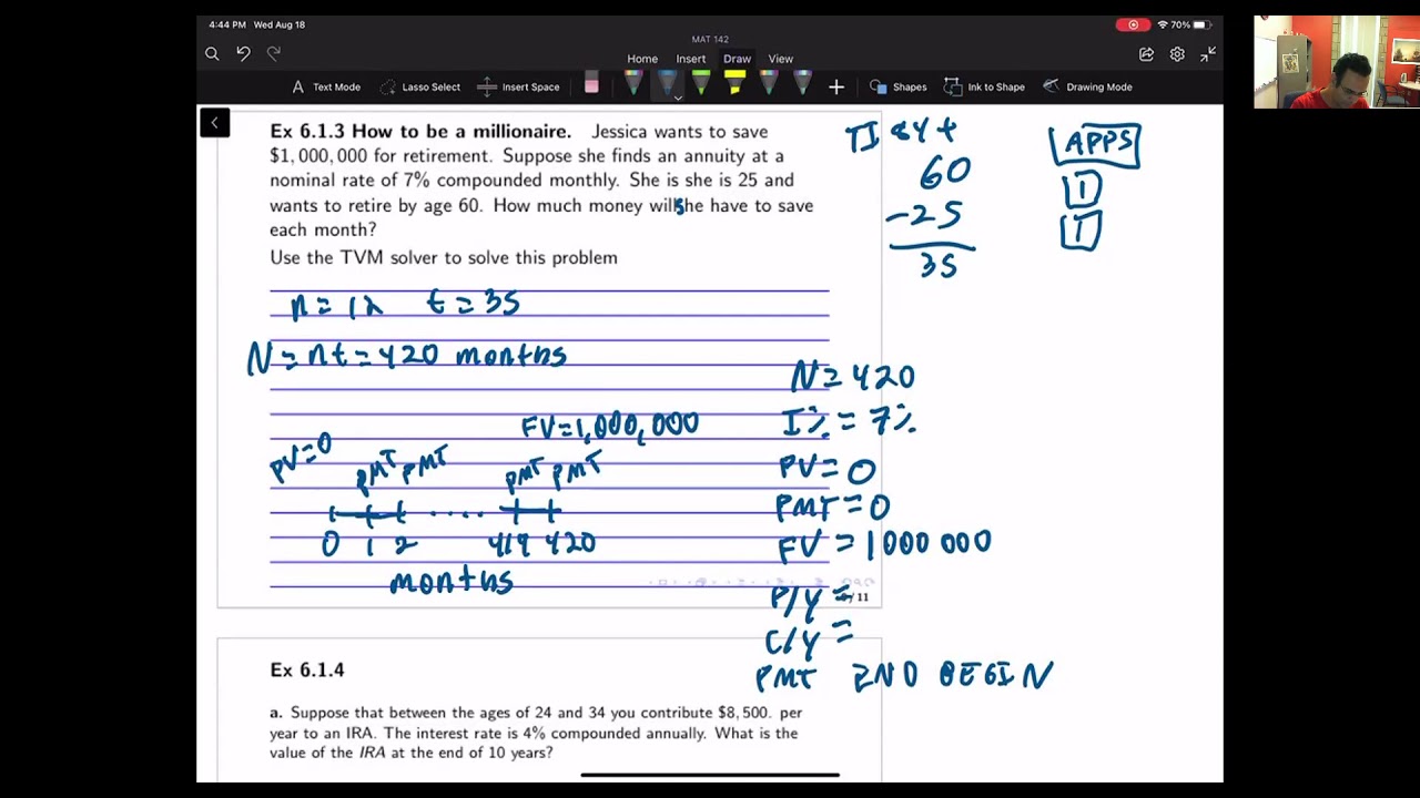 Ex 6 1 3 How To Be A Millionaire Using Annuities TI 84 TVM Solver ex-6-1-3-how-to-be-a-millionaire-using-annuities-ti-84-tvm-solver