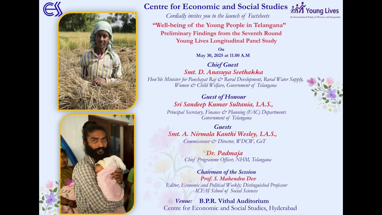 Launch of Factsheets: “Well-being of the Young People in Telangana ...