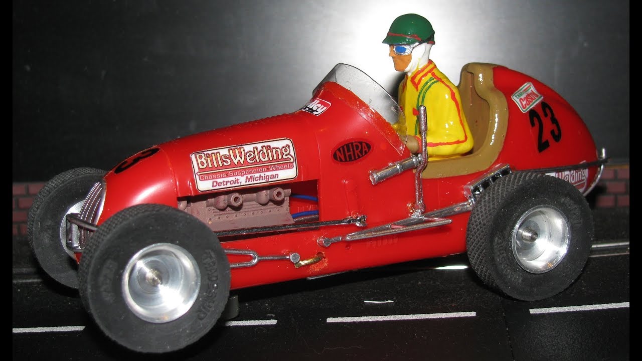 Monogram Midget Red Racer Car 23 on Test Track - YouTube