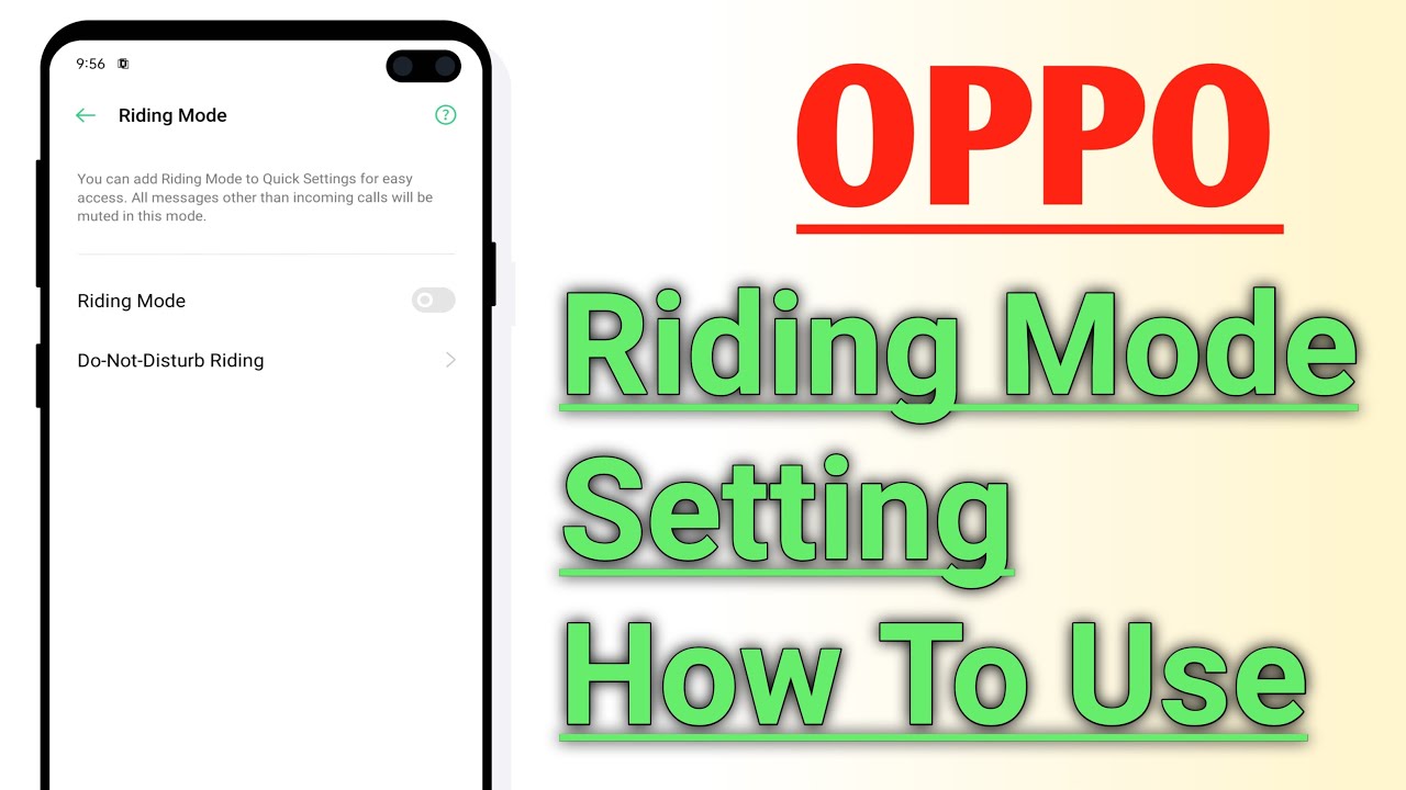 OPPO Phone Riding Mode Setting How To Use - YouTube