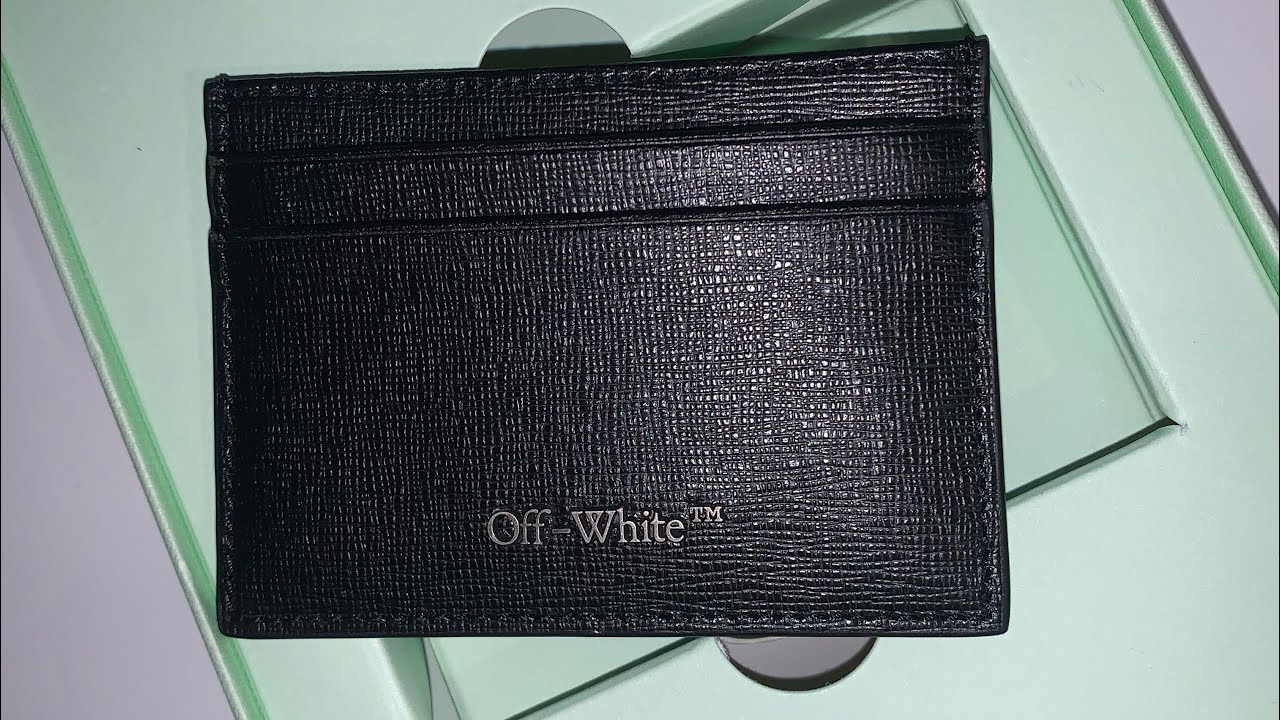 Off-White card holder in hand unboxing - YouTube