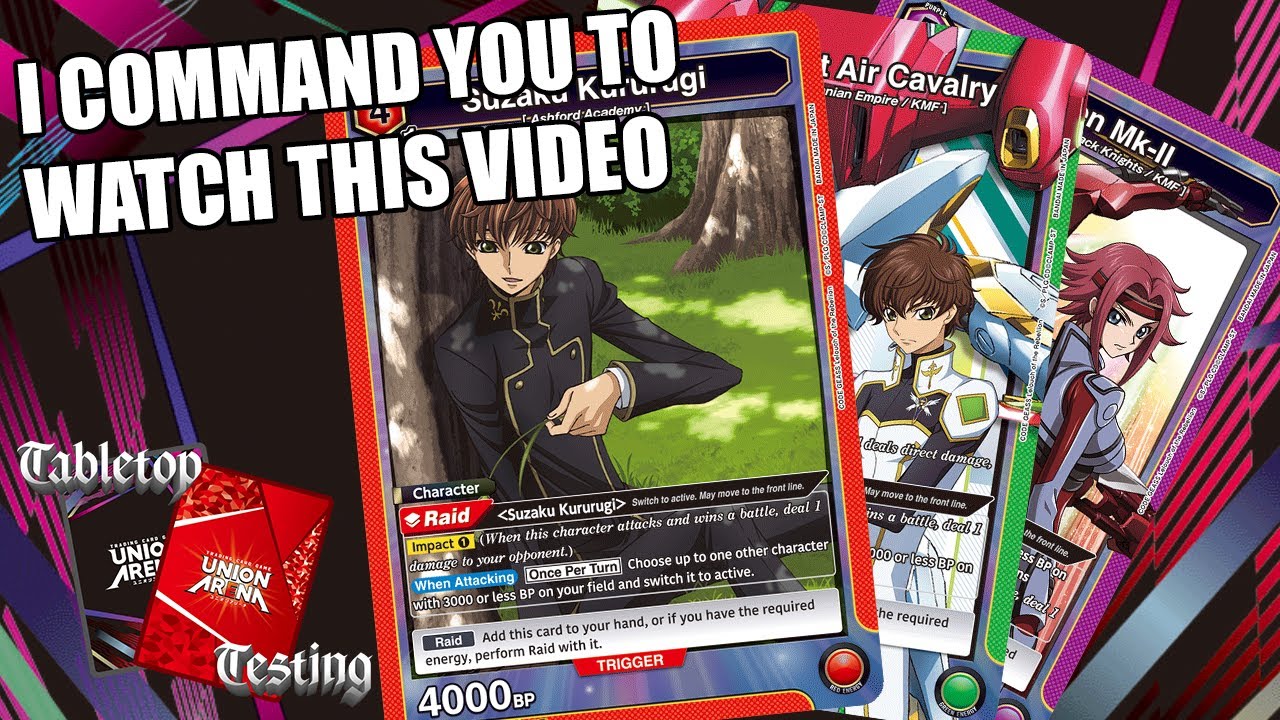 [UNION ARENA] The Best Code Geass Decks! - Tabletop Testing - YouTube