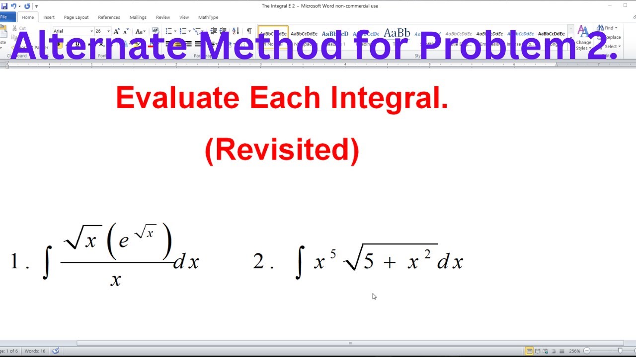 Evaluate Each Integral (Revisited) - YouTube