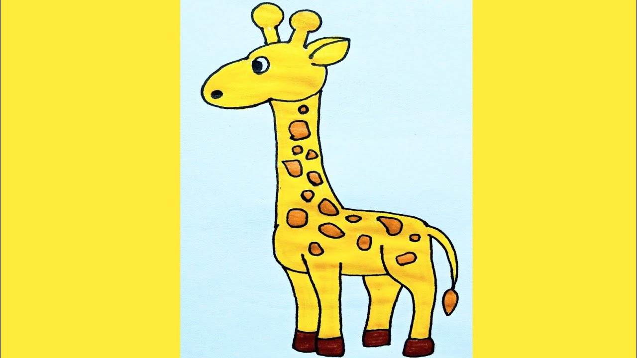 how to draw super easy giraffe step by step l#easydrawing ...