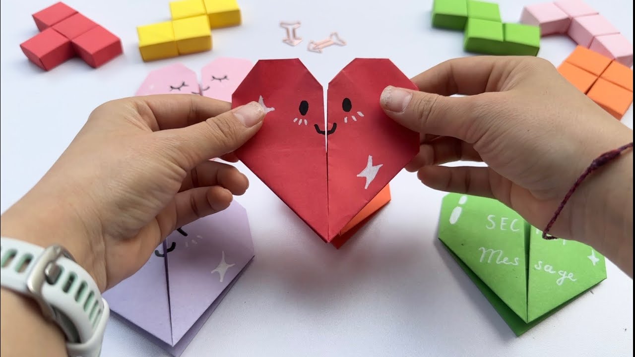 How To Make Paper Heart/ Diy Women's Day Ideas/ Easy Origami Heart with ...