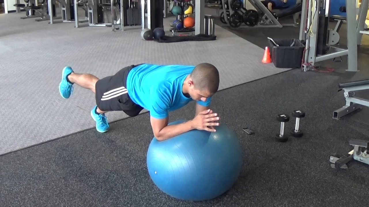 Stability Ball Single Leg Plank - YouTube