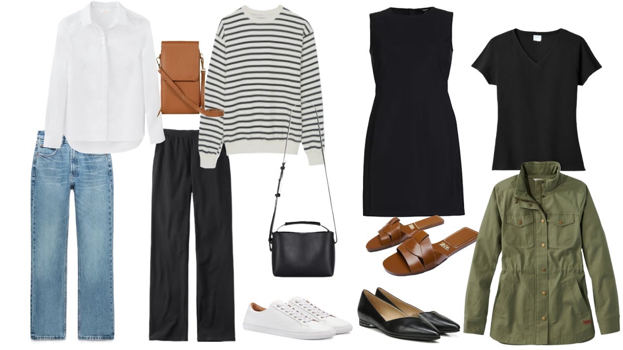 20 outfits using 12 basic pieces of clothes ( grab and go) - YouTube