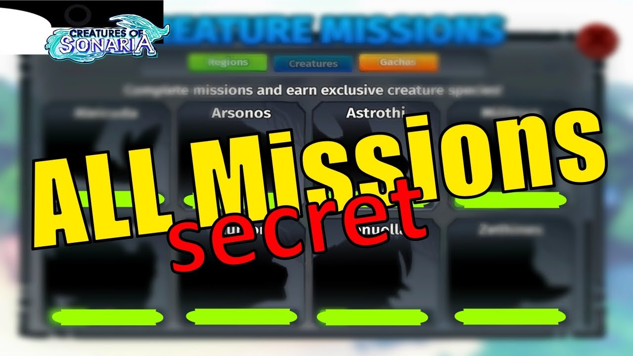 ALL Secret Missions! How to Get || Creatures of Sonaria - YouTube