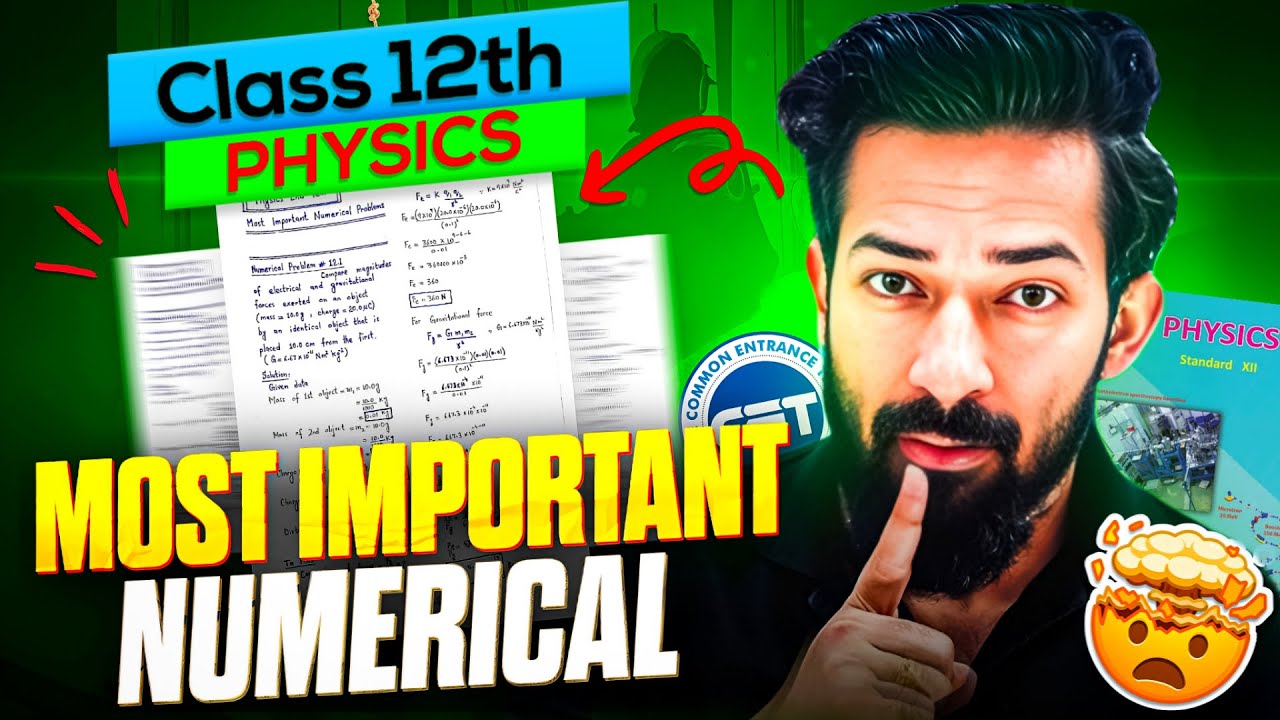 🔥 Most Important NUMERICALS in Physics Class 12 HSC Board 2026 | By ...