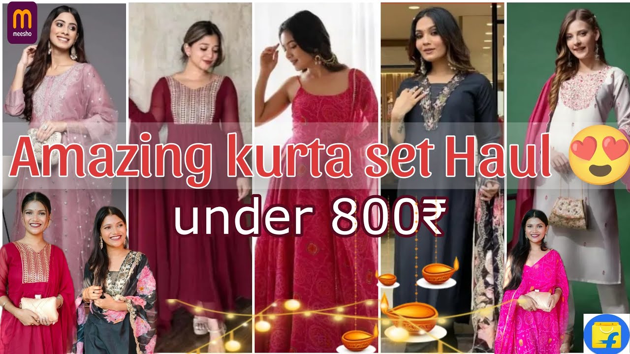 Meesho kurta set Haul 😍Try on haul 😍 Flipkart Kurta Set Haul 🤩 under ...