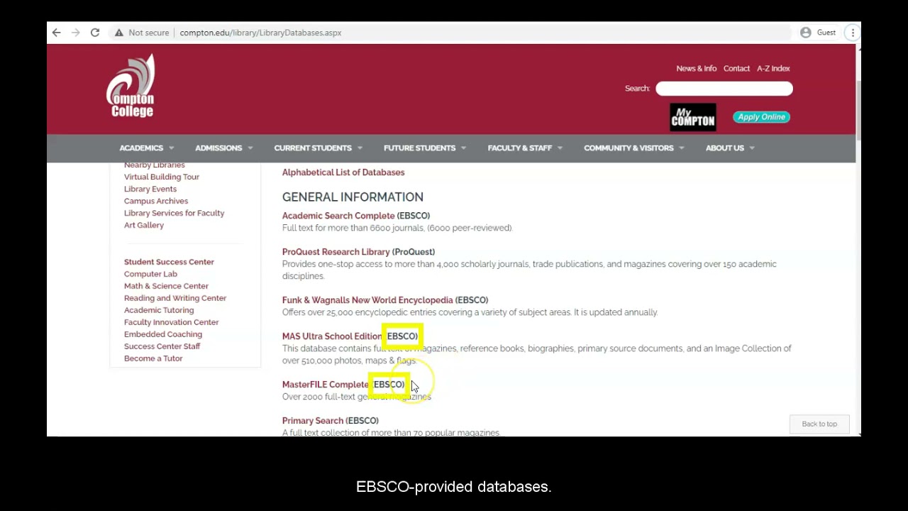 Accessing Library Databases - YouTube