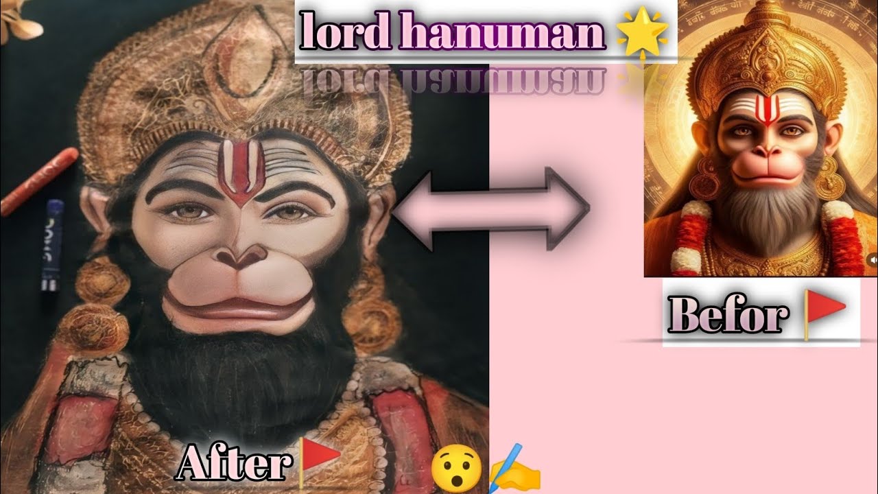 ☺️How to draw lord hanuman in oil pastels 🖍️☺️#lord hanuman #youtube # ...