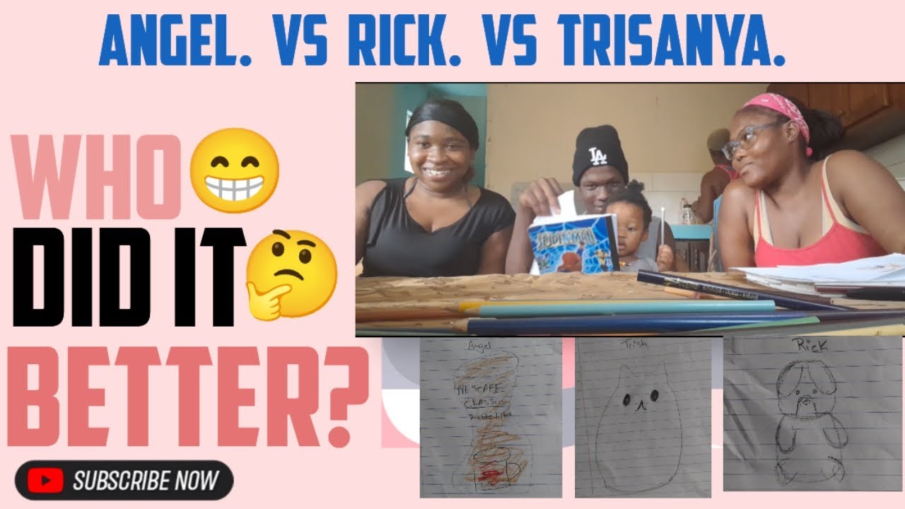 WHO DRAWS IT BETTER⁉️😁Art Challenge🎨 ft.@trisanyasmith5295 - YouTube