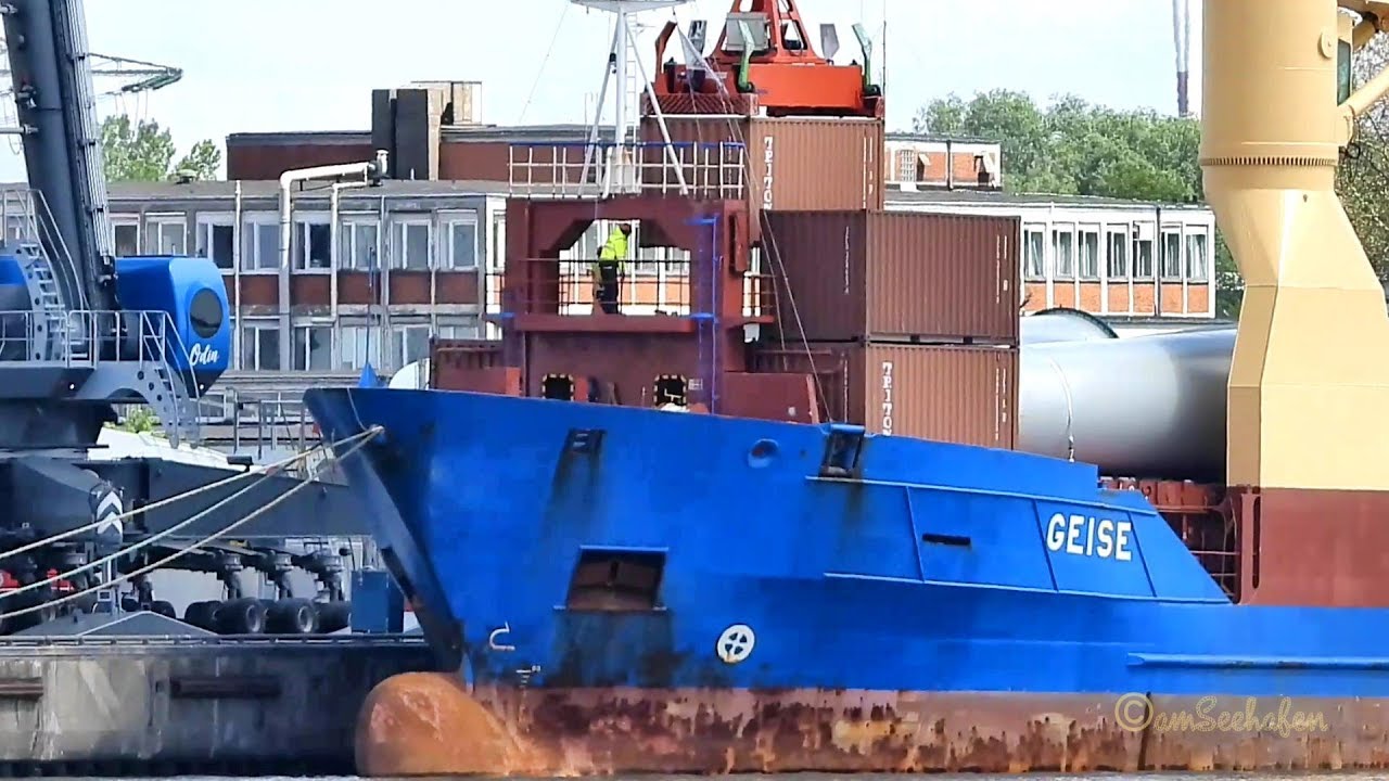Kranschiff GEISE ZDHI5 IMO 9195470 Emden geared cargo seaship Frachter ...
