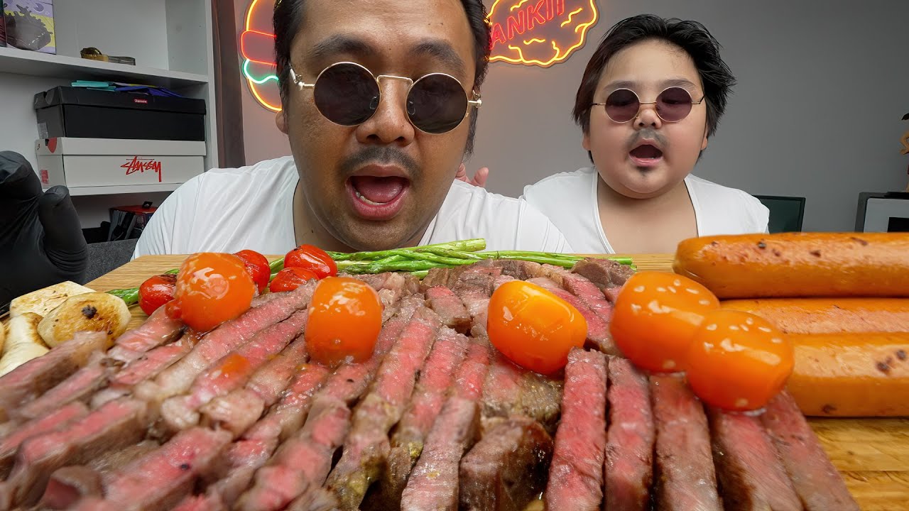 ไข่ดองเกาหลี สเต็กเนื้อวากิว A5 แบบ Salt bae กับน้องยอร์ช Salt baby ...
