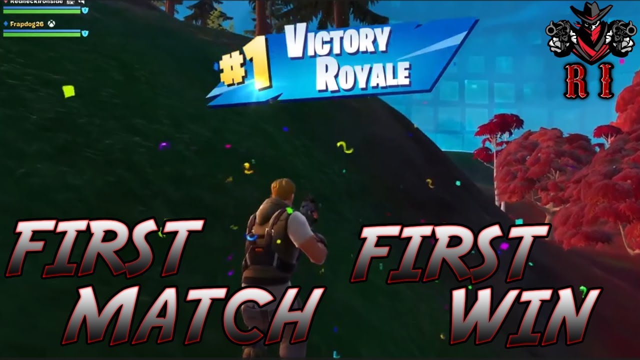 First match in Fortnite ever with first win ft Frapdog26 #fortnite # ...