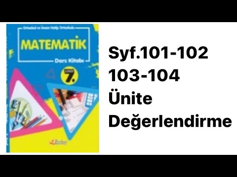 7.SINIF BERKAY MATEMATİK DERS KİTABI S.101-102-103-104 3.ÜNİTE DEĞERLENDİRMESİ